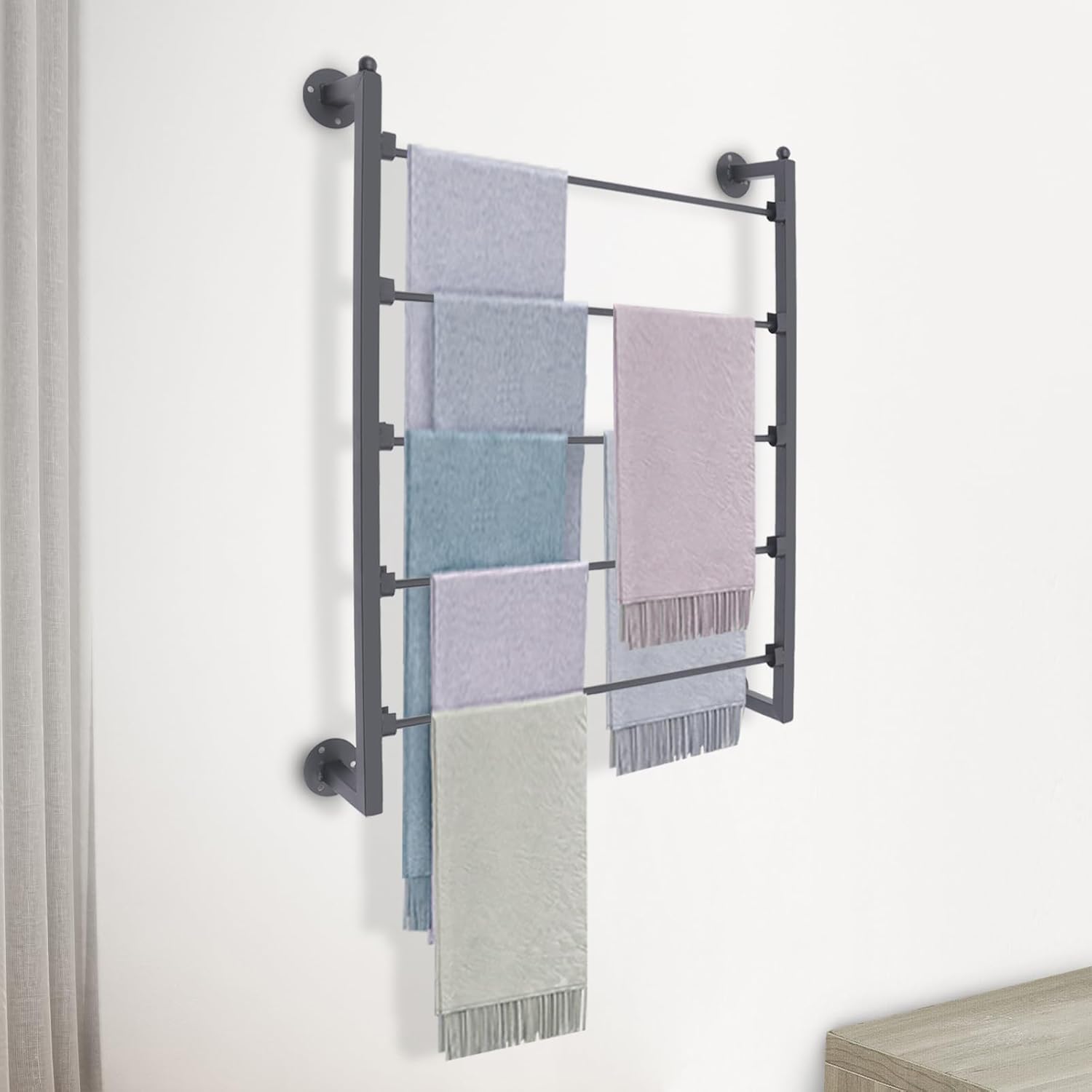 Amazon.com: TFCFL 5 Tier Wall Mounted Scarf Rack, Retail Display Tie ...