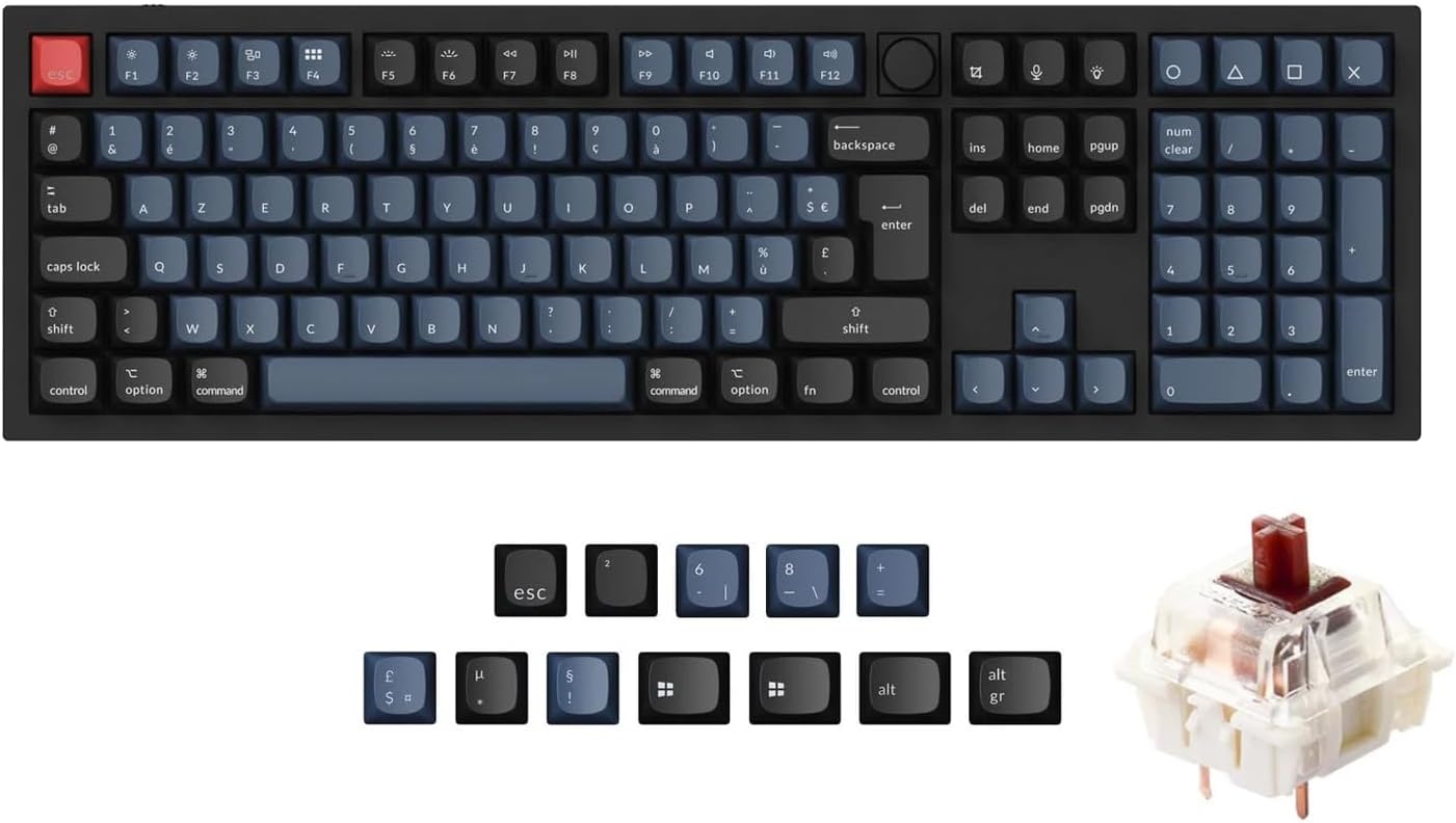 Keychron Q6 Clavier mécanique personnalisé Filaire avec Knob, rétro ...