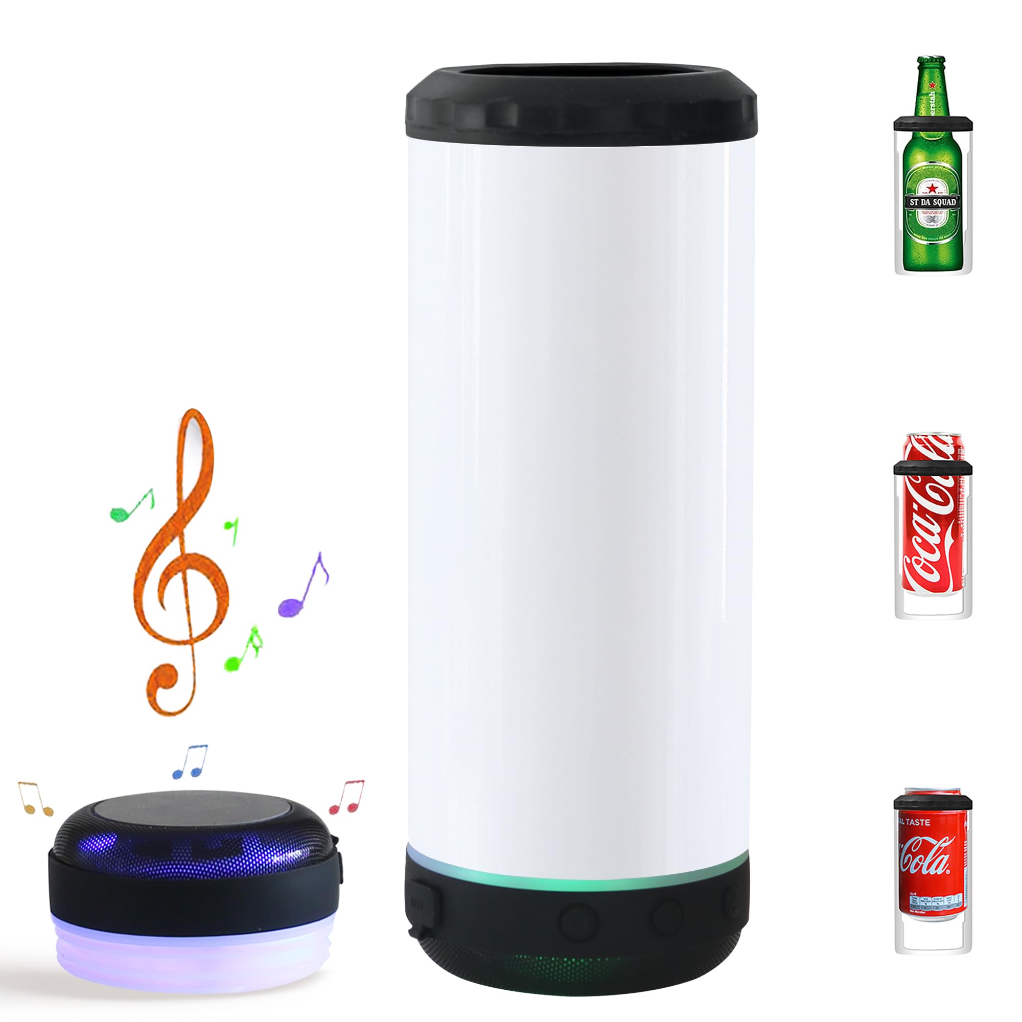 Amazon.com: VACVOU 1 Pack 16oz Sublimation Music Bluetooth Tumbler Cup ...