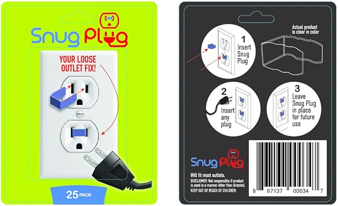 Snug Plug - Your Loose Outlet Fix (25/Pack Clear), Plugs - Amazon Canada