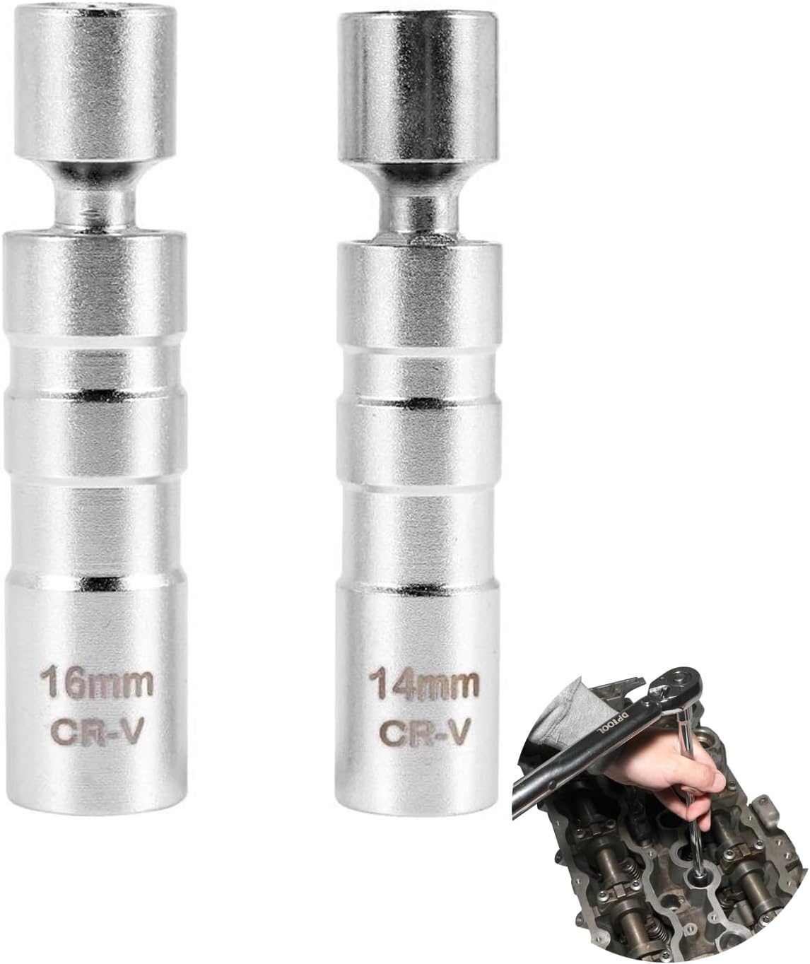 Amazon.com: 14mm&16mm Magnetic Swivel Spark Plug Sockets, Thin Wall 3/8 ...