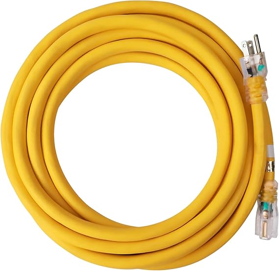 EP 30 Ft Lighted Outdoor Extension Cord - 10/3 SJTW Heavy Duty Yellow ...