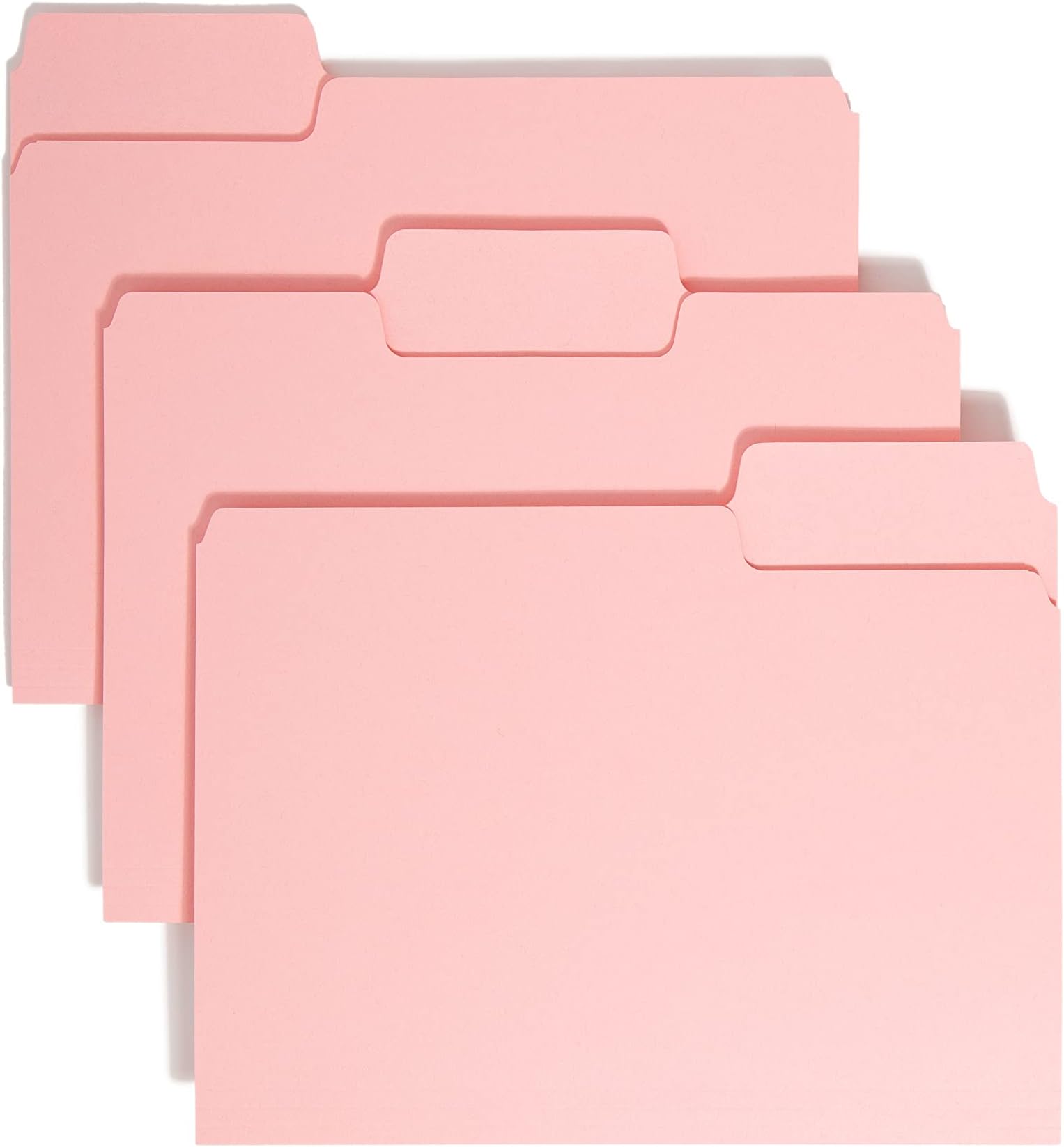 Amazon.com : Smead Standard File Folders, 100 Count, Pink, 1/3-Cut Tabs ...