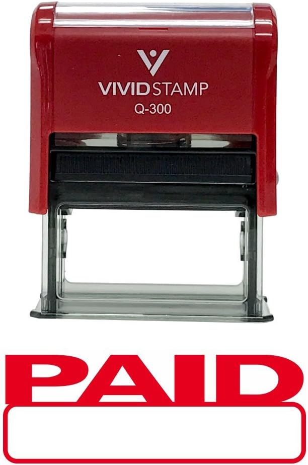 Amazon.com : Basic Paid Self Inking Rubber Stamp (Red Ink) - Large ...