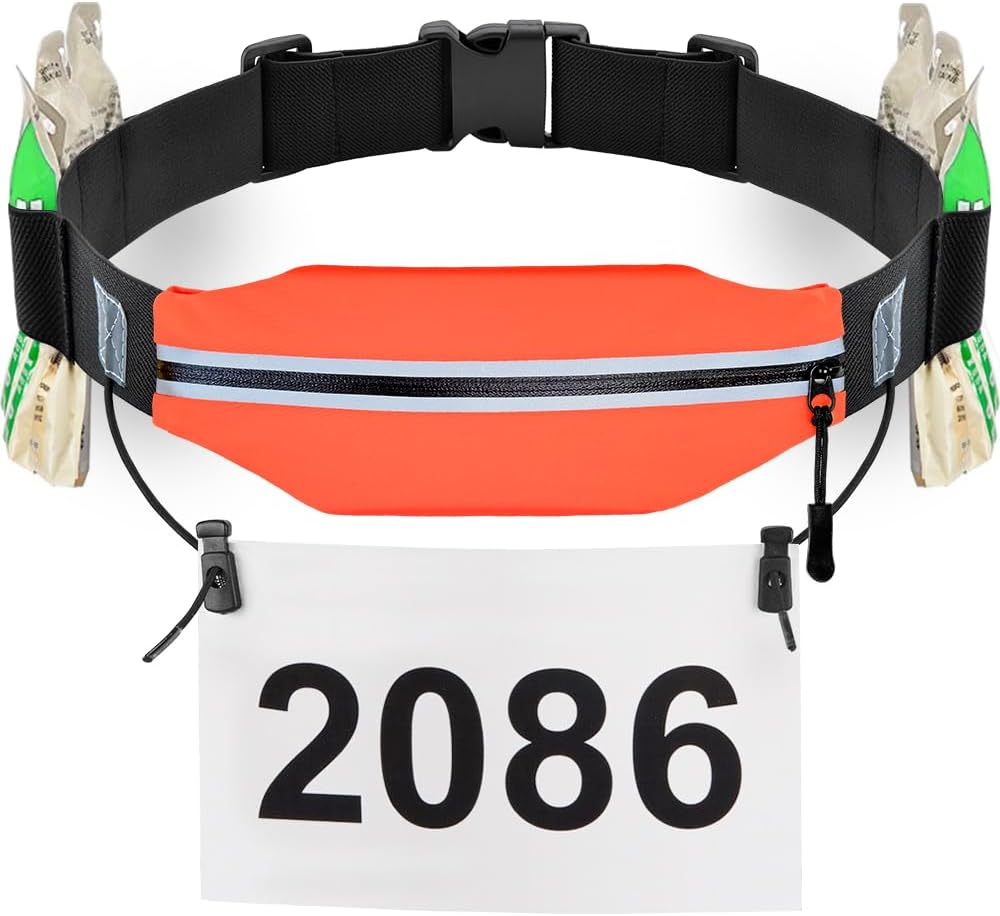 Amazon.com : RJ-Sport Triathlon Belt with Pouch - Race Number Bib ...