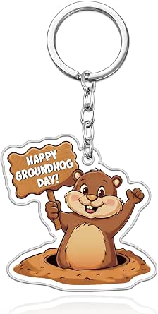 Amazon.com: MOEXUKO Groundhog Day Decorations Cute Groundhog Keychain ...