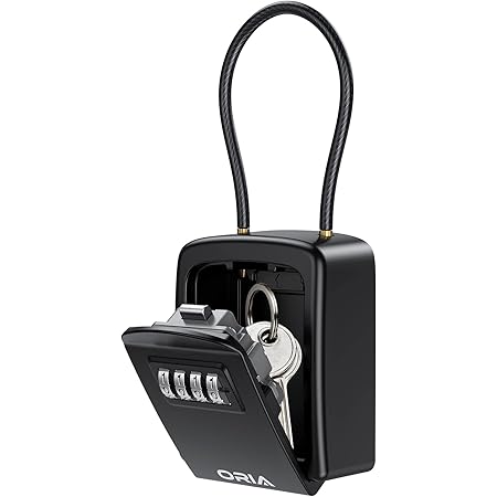 Amazon.com: ORIA Key Lock Box, Key Safe Box, 4 Digit Combination Key ...