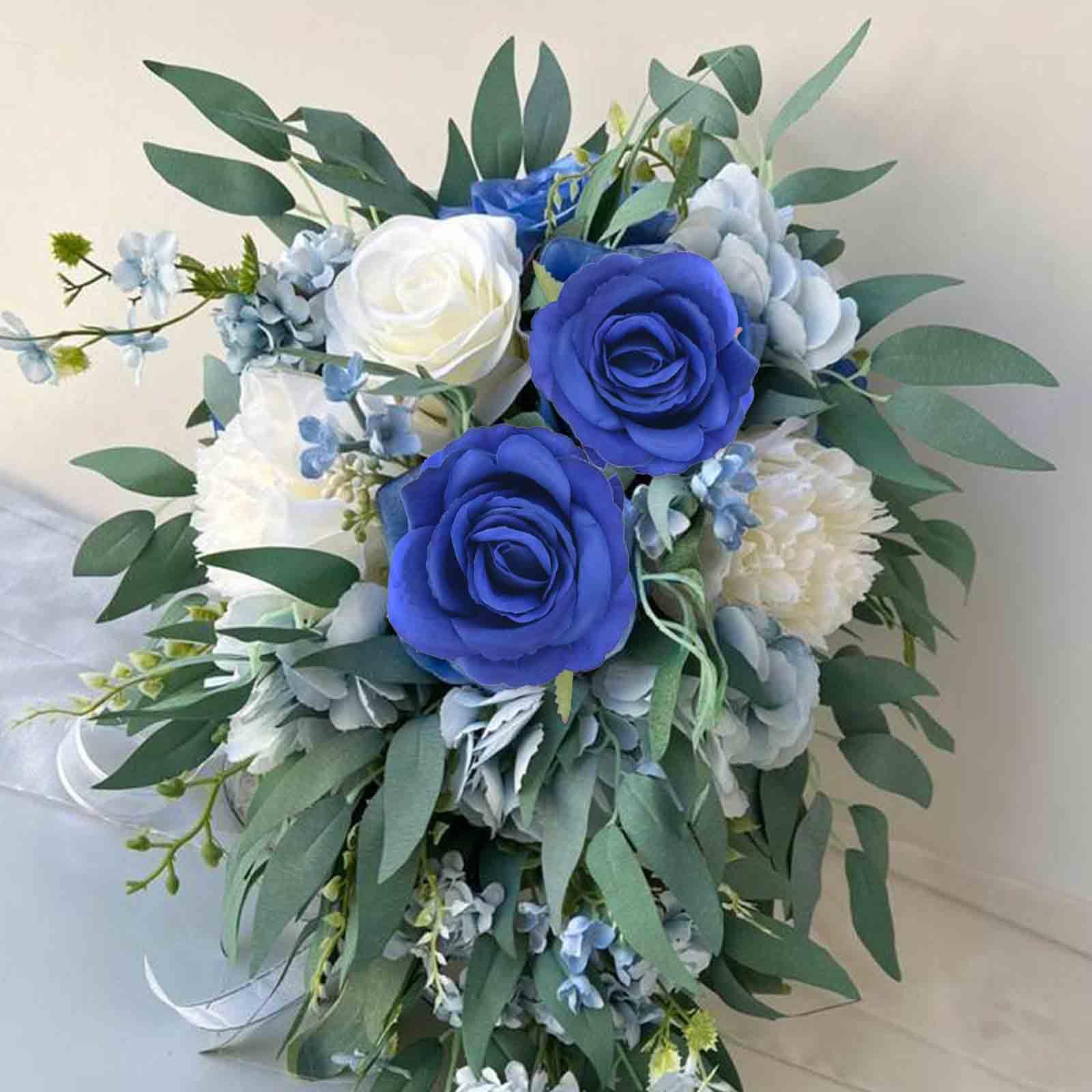 Flores De Seda Azul Real Para Bodas