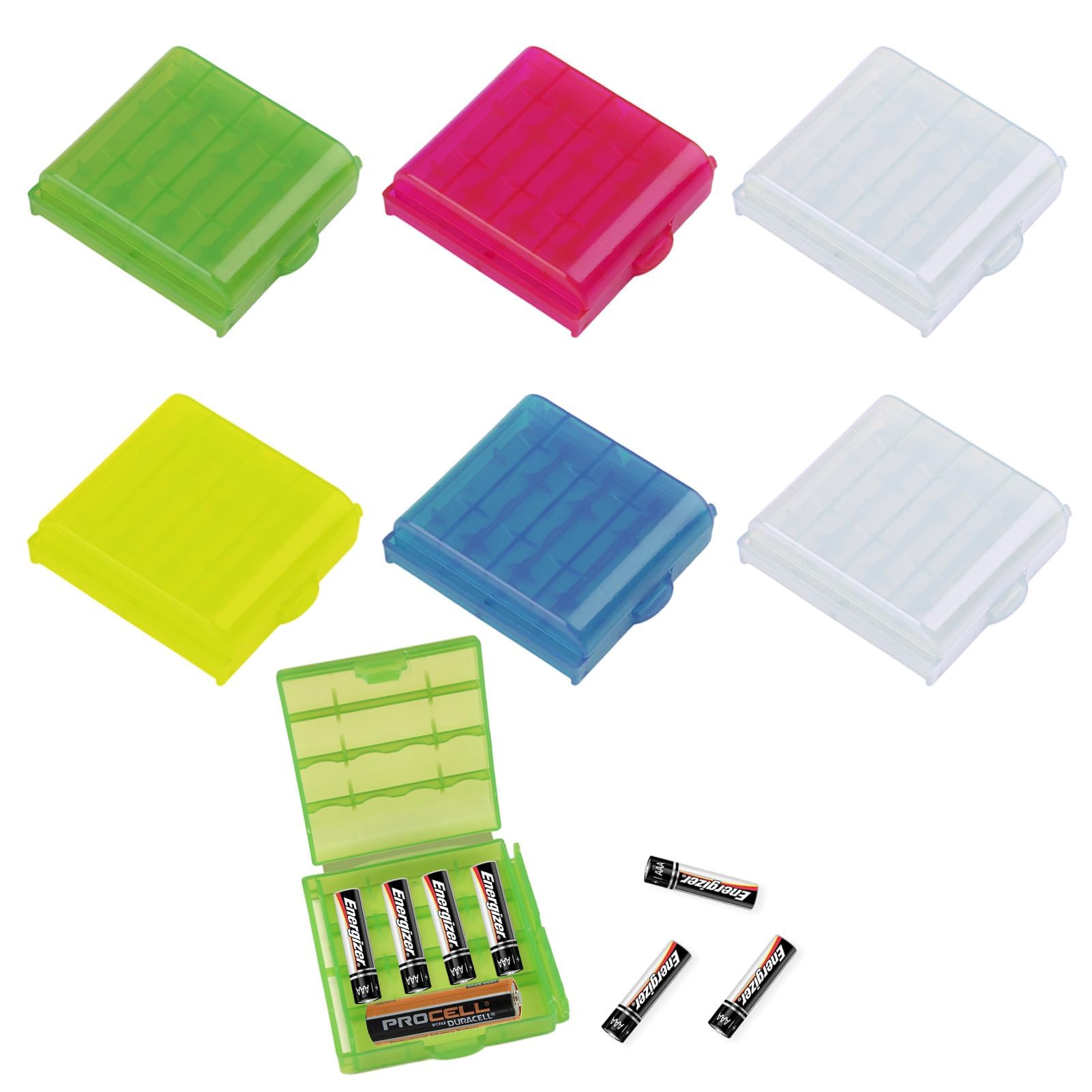 6Pcs Boîte à Piles en Plastique,Rangement Piles Boîtes de Rangement ...