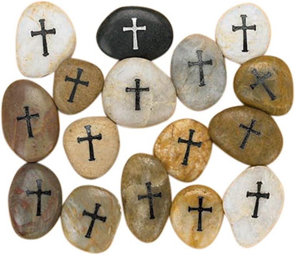 Amazon.com: Religious Gifts Etched Cross on Inspirational Pocket Stone ...
