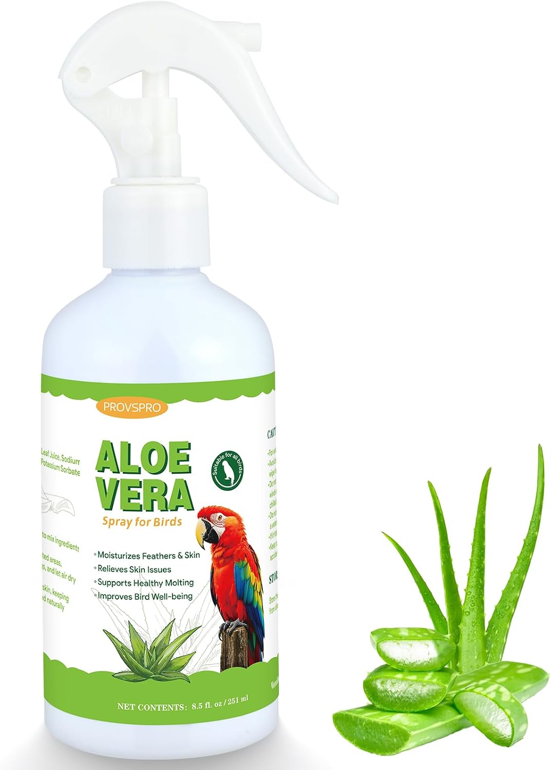 Amazon.com: Aloe Vera Bird Spray, Moisturizes Feathers Soothes Dry ...