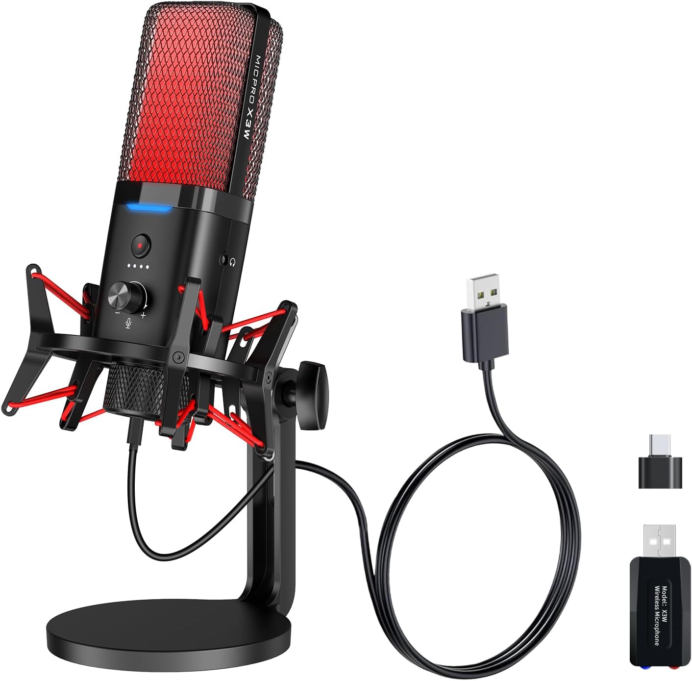 Amazon.com: Yuaceuco Wireless Gaming Microphone for PC, Condenser Mic ...