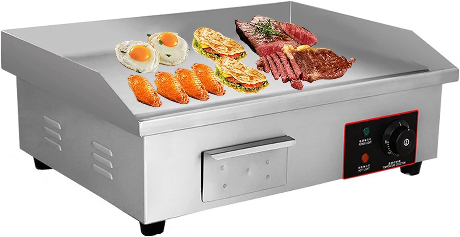 Amazon.com: Commercial Electric Griddle Stainless Steel Full Flat Hotplate BBQ Hotplate, Large ...