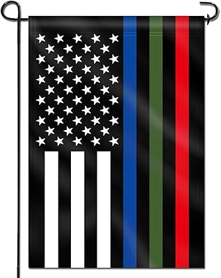Amazon.com : HOOSUN Double Sided Thin Blue Line American Police Garden ...