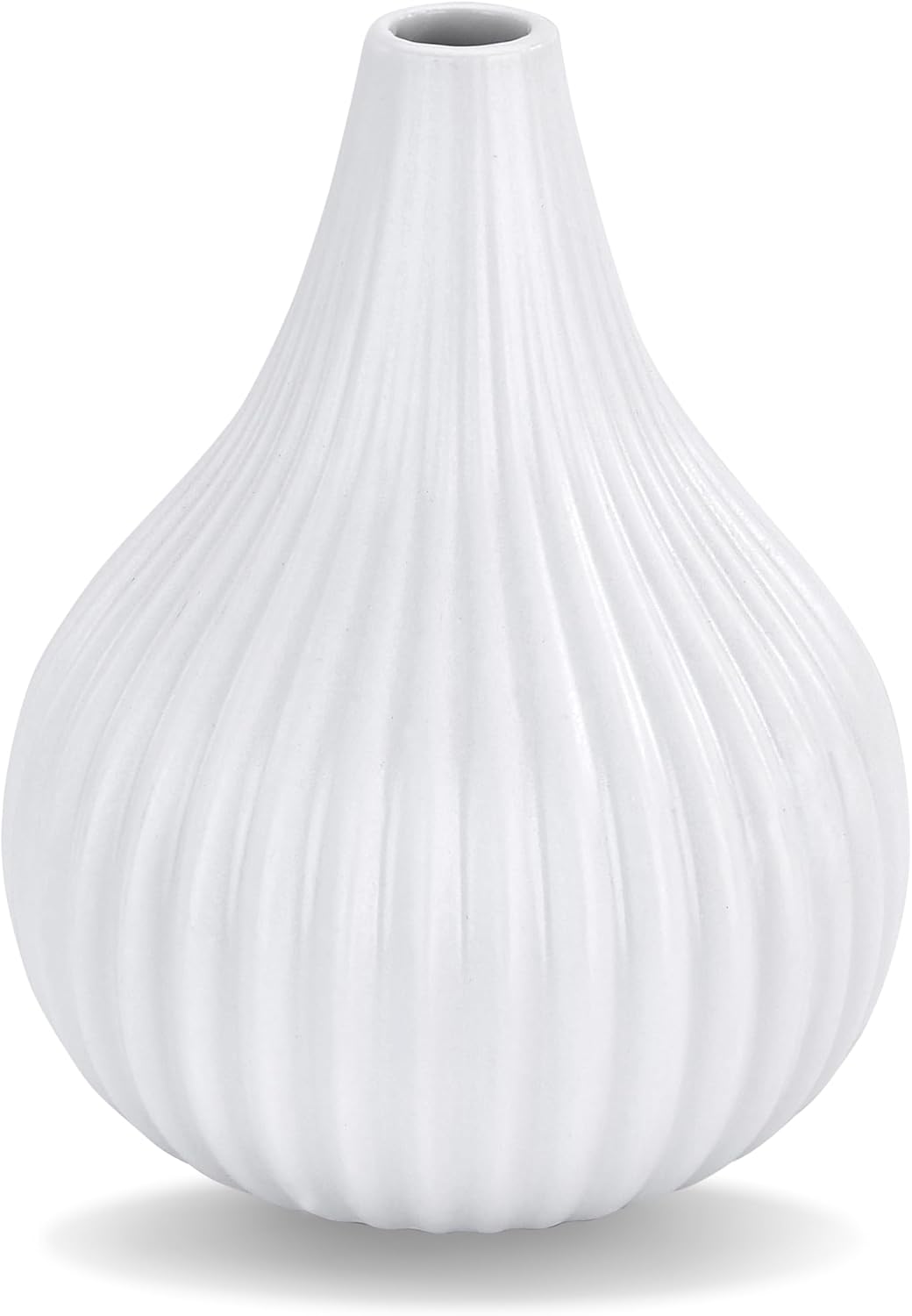 Amazon.com: Small White Vase Decor 1 PCS, White Ceramic Bud Vase for ...