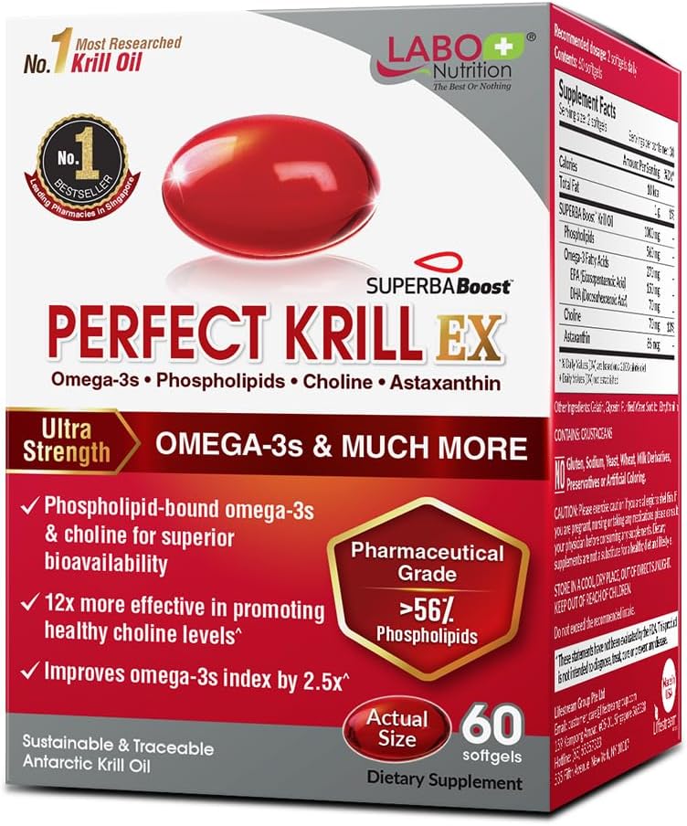 Amazon.com: LABO Nutrition Perfect Krill EX, 1000mg Antarctic Krill Oil ...