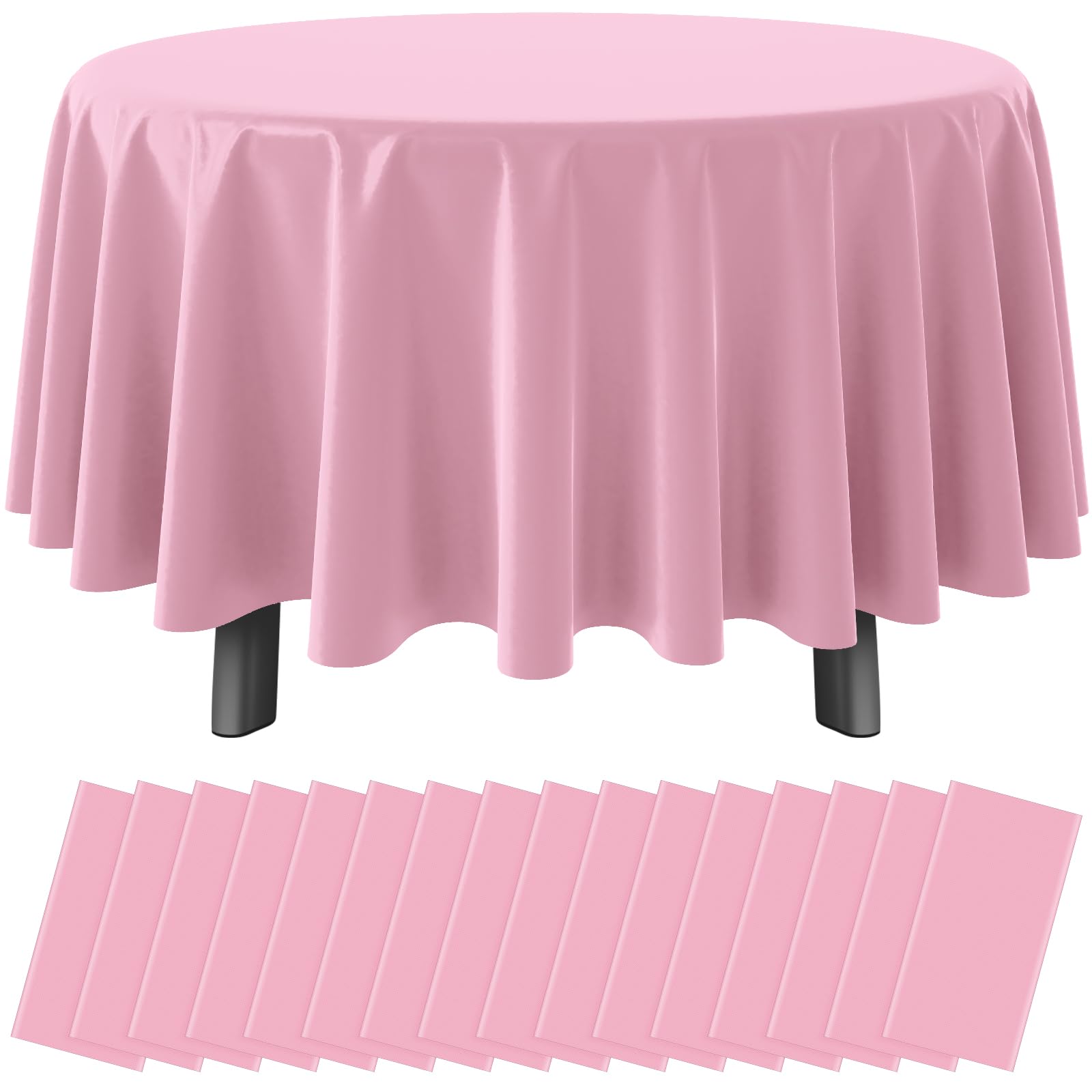 Amazon.com: 16 Pack Light Pink Plastic Tablecloth for Round Tables ...