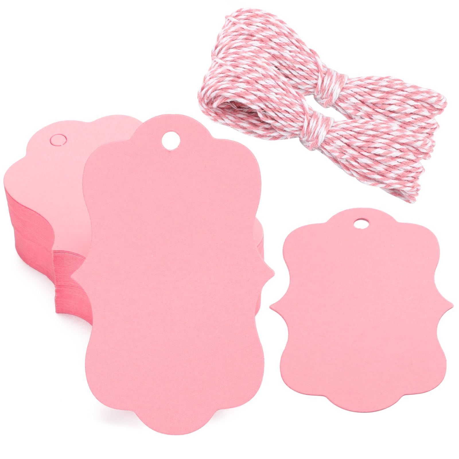 Amazon.com: G2PLUS 100PCS Pink Paper Gift Tags with String, Blank Hang ...