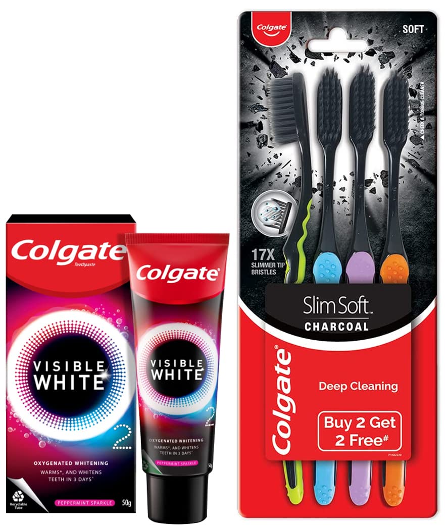 Buy Colgate Visible White O2, Teeth Whitening Toothpaste, Peppermint ...