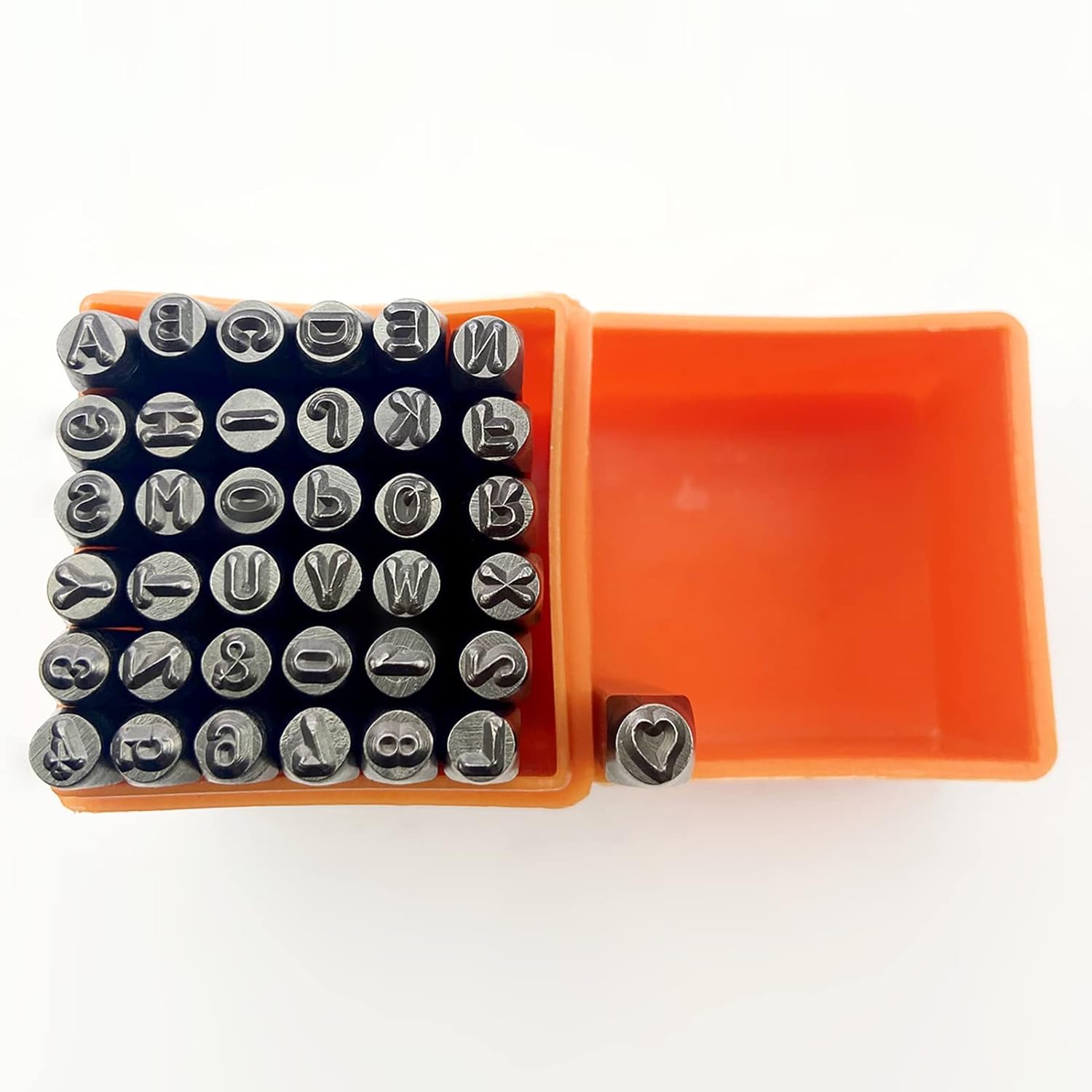 Juego de Sellos de Acero de 37 Piezas, Sello de Metal, Sellos de Letras, 26 Letras, 9 Números, 1 ...