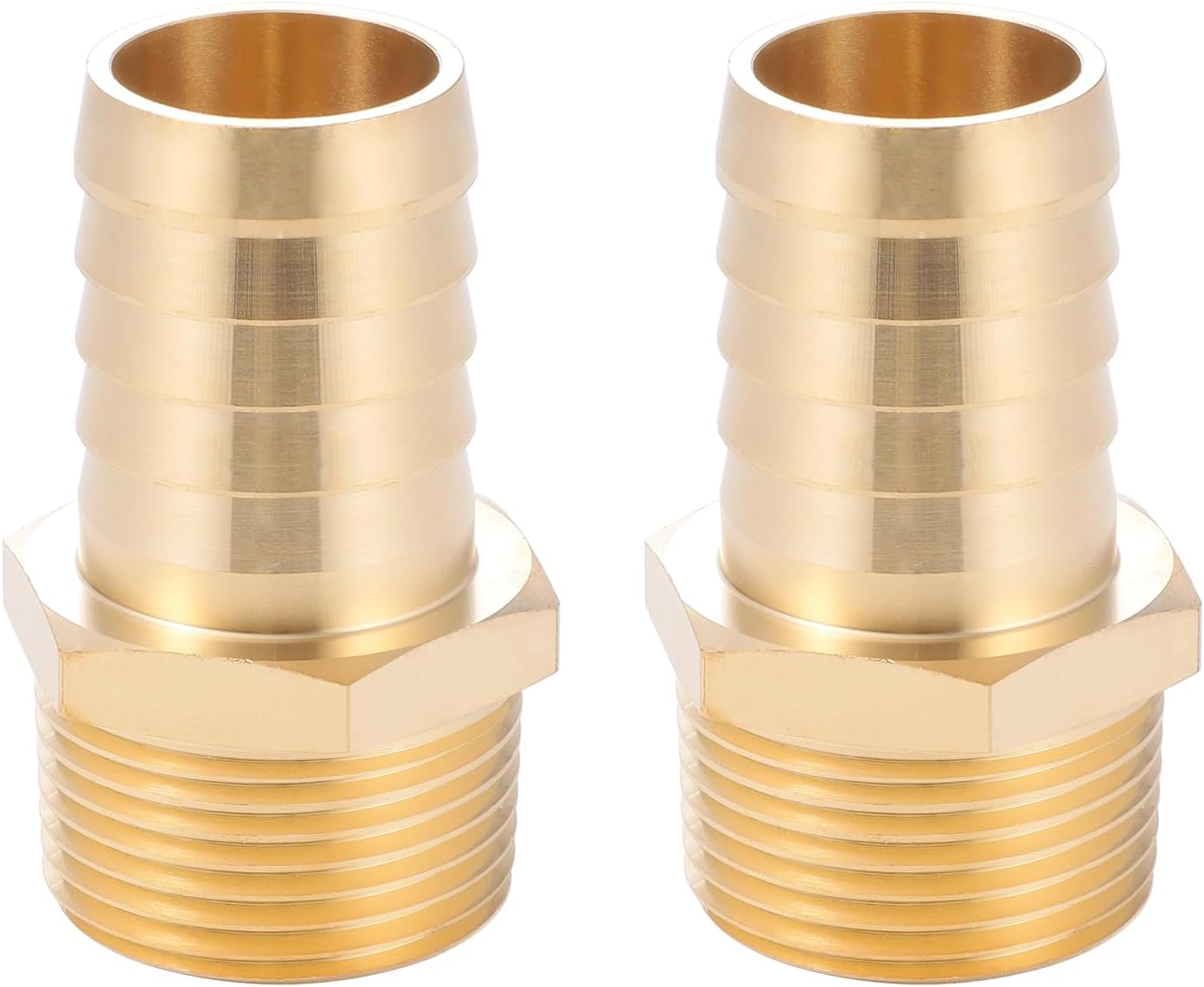 Brass Barbed Hose Fittings, 1" Barb to 1" NPT Male Pipe Adapter Air ...