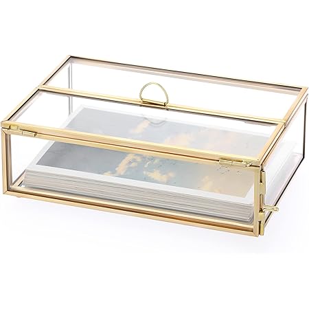 Amazon.com: Feyarl Gold Clear Glass Photo Mail Letter Box Bill Greeting ...