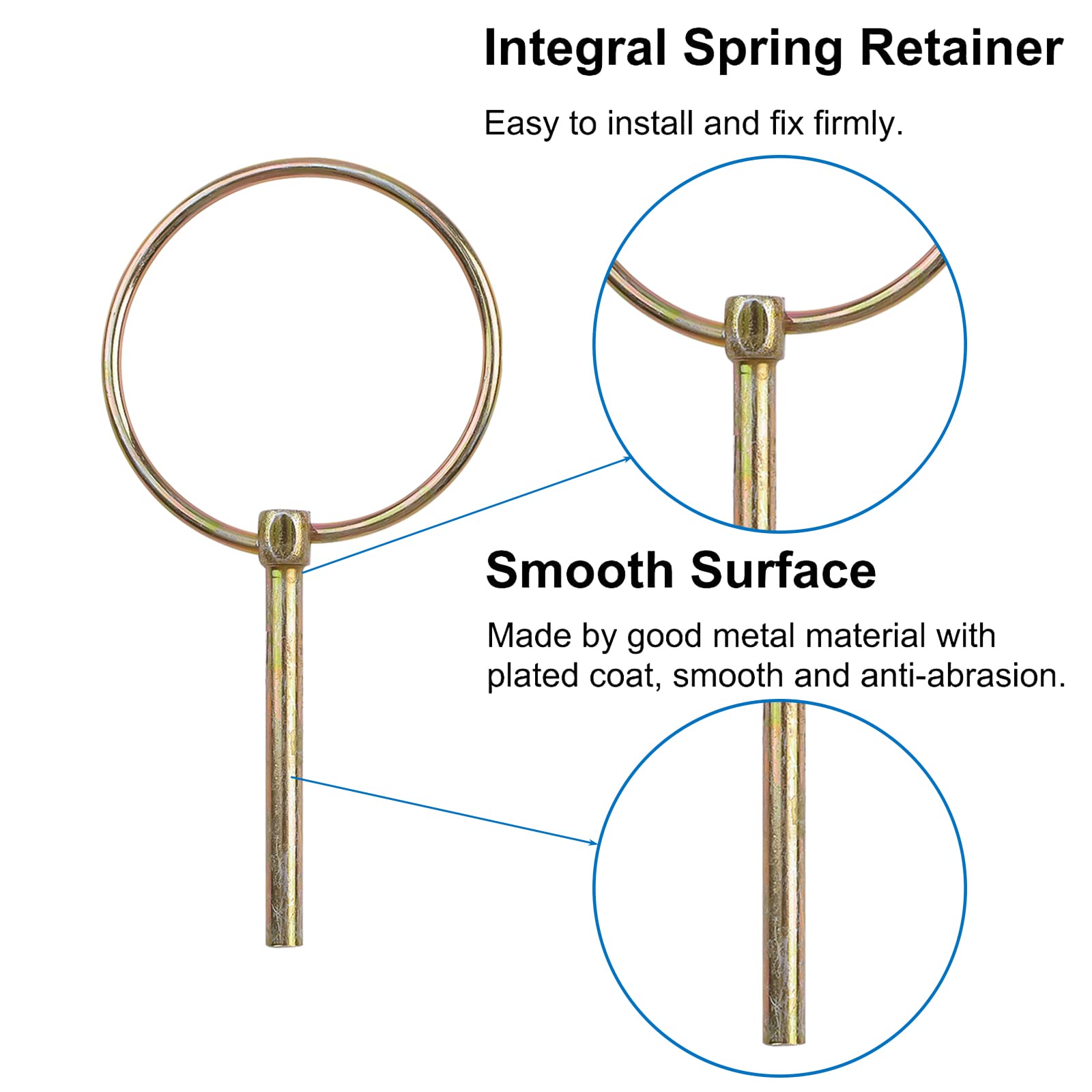 Snapklik.com : Linch Pin, 10PCS 4.545mm Carbon Steel Yoke-End Locking ...