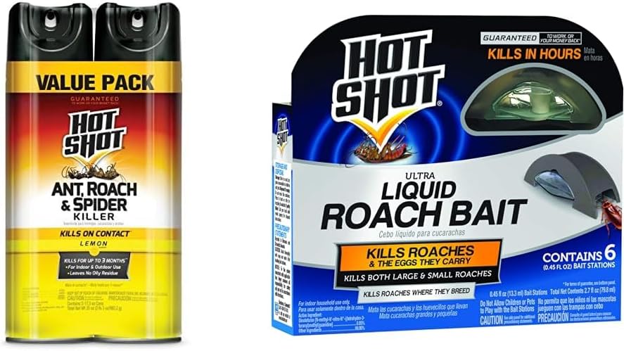 Amazon.com: Hot Shot Ant, Roach & Spider Killer Twin Pack 2-17.5oz Cans ...