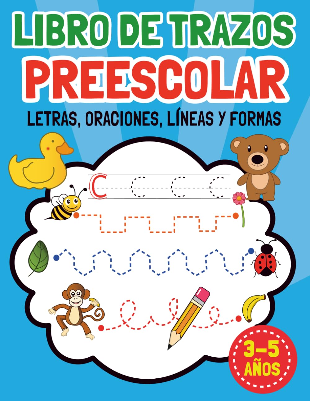 Libro De Trazos Preescolar Un Cuaderno De Actividades Infantiles Para ...