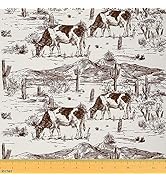 Amazon.com: Farmhouse Western Fabric by The Yard, Cowboy Upholstery ...