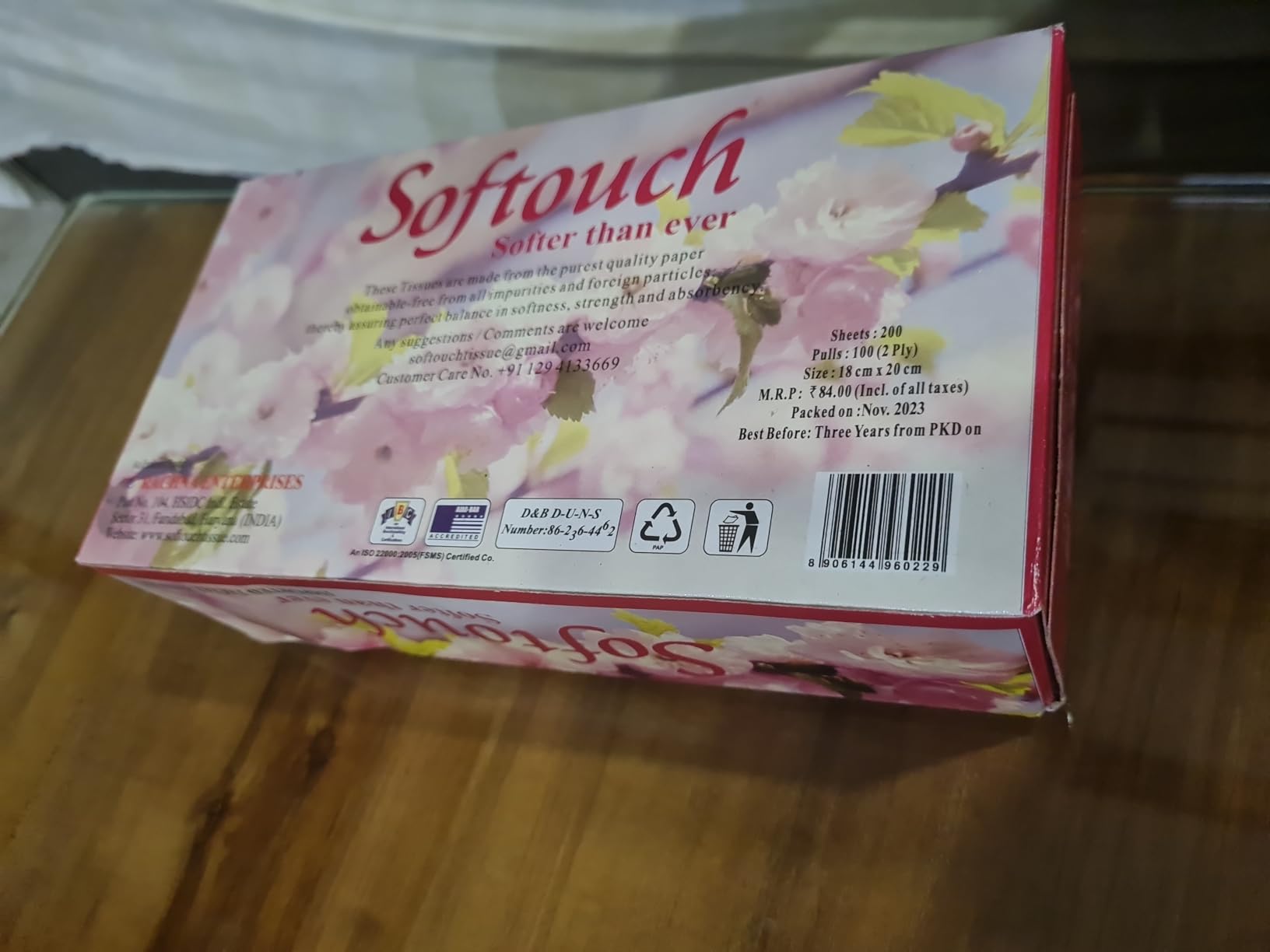 Softouch Face Tissue Paper Box 100 pull 200 Sheet Each Box- Set of 4 ...