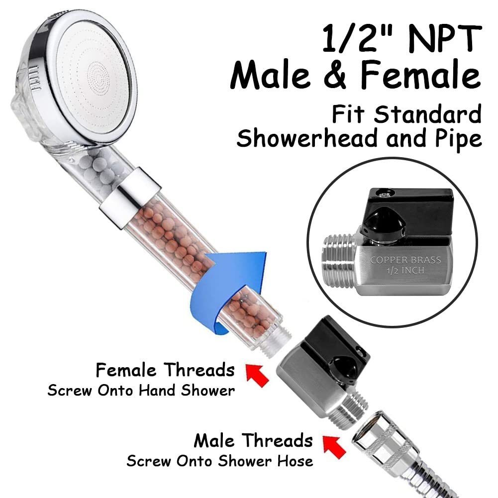 Snapklik.com : Shower Flow Control Valve, 1/2" NPT Female X Male Thread ...