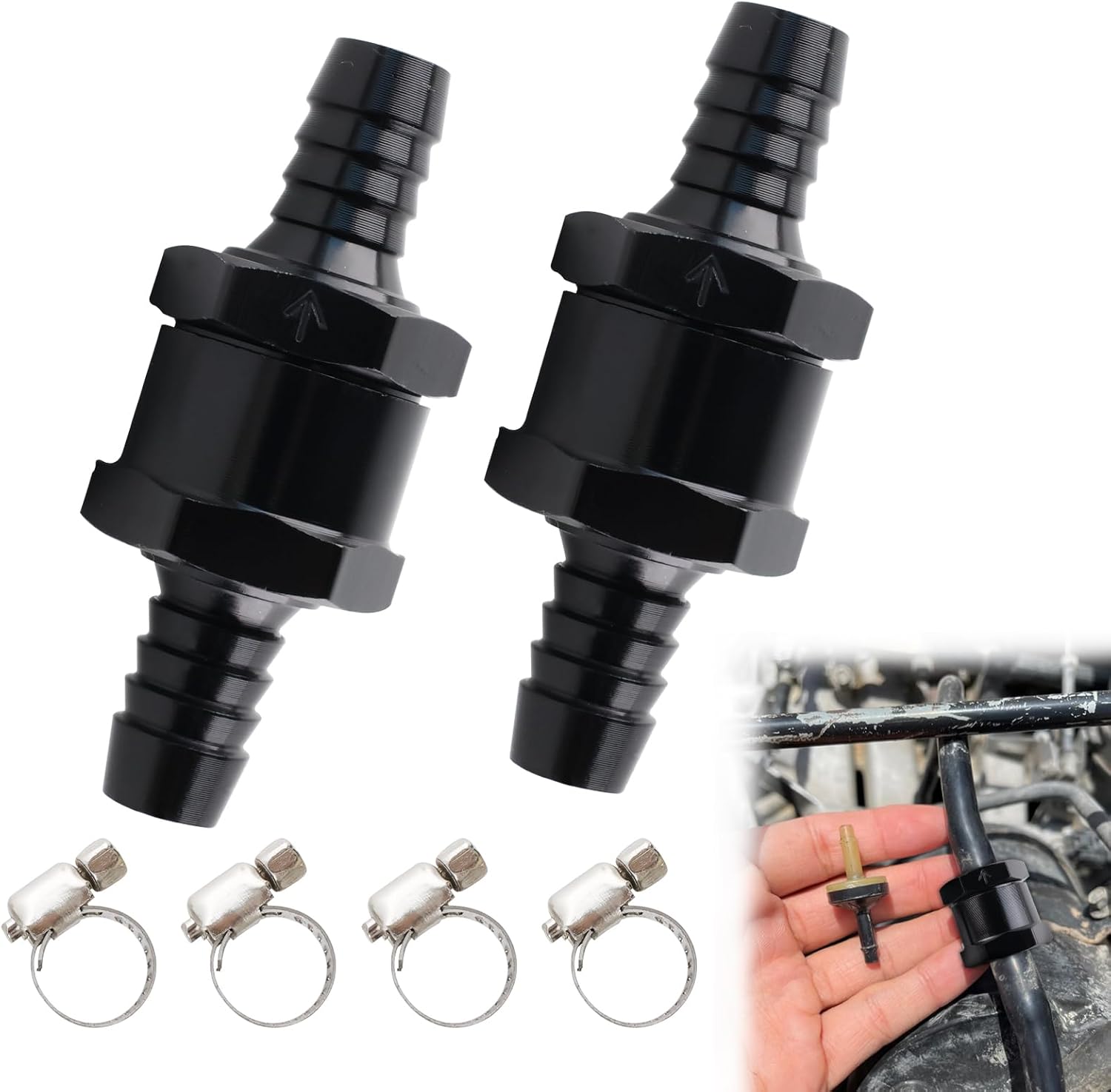 RiAiCiING 3/8'' Non Return One Way Check Valve for Petrol Diesel Fuel ...