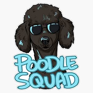 Amazon.com: Black Poodle Squad (In Blue) Vinyl Sticker Laptop Decal ...