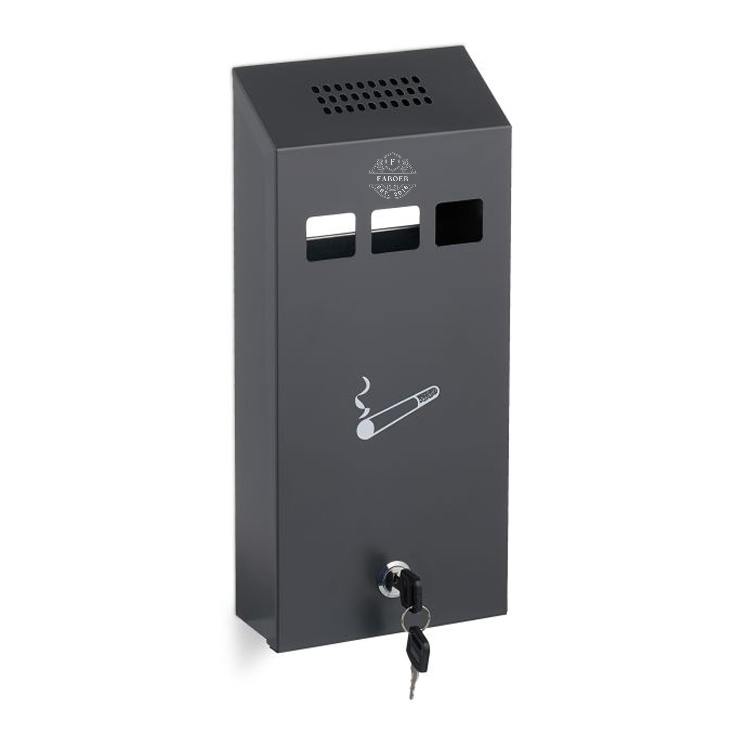 Faboer® Premium Wall Mounted Ashtray Smoking Cigarette Steel Bin ...