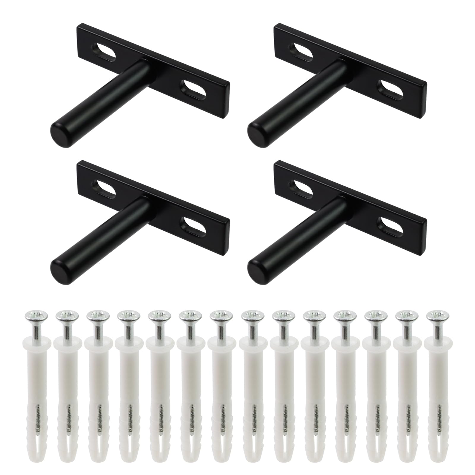 Amazon.com: Antrader Black Floating Shelf Bracket,4Pcs 2 Inch Hidden ...