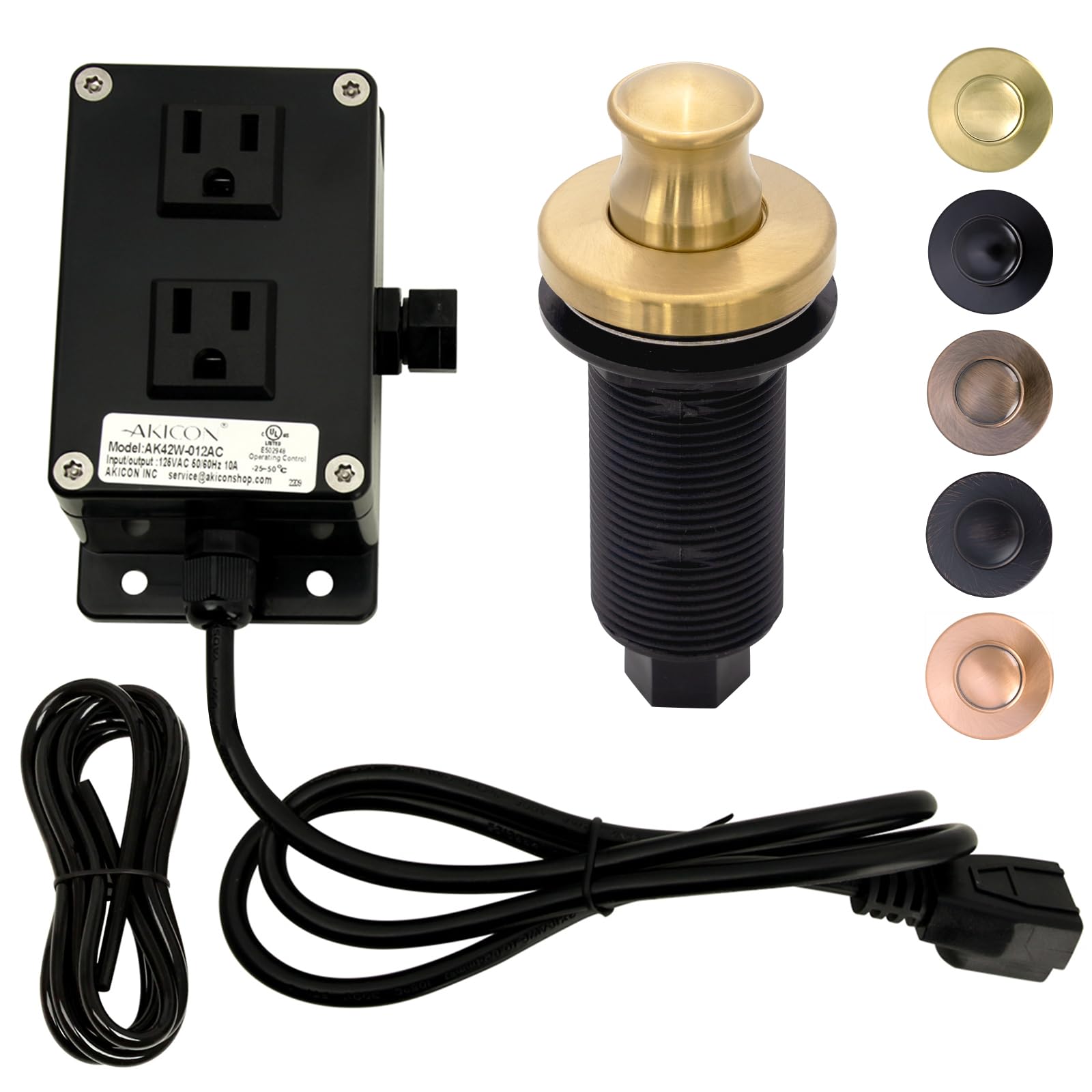 Amazon.com: Akicon Air Switch Kit for Garbage Disposal, Dual Outlet ...