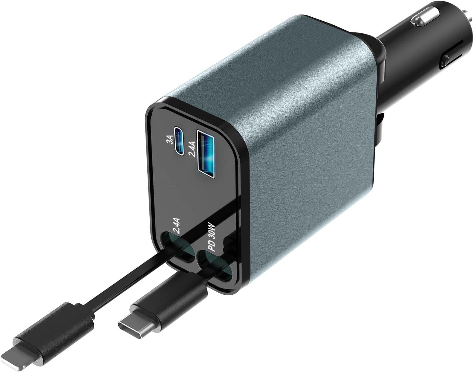 Amazon.com: Retractable Car Charger 120W - 4 in 1 Fast Charing Car ...