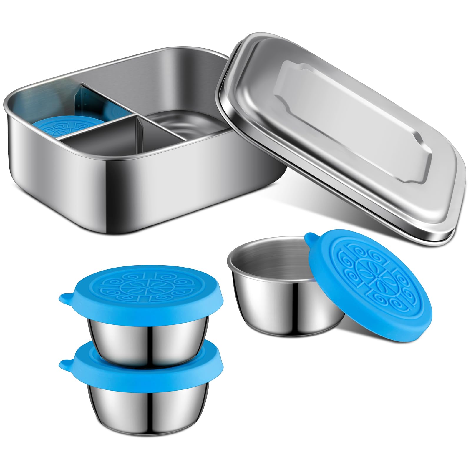 Suttmin 4 Pcs Stainless Steel Bento Box Set, Lunch Containers 3 ...