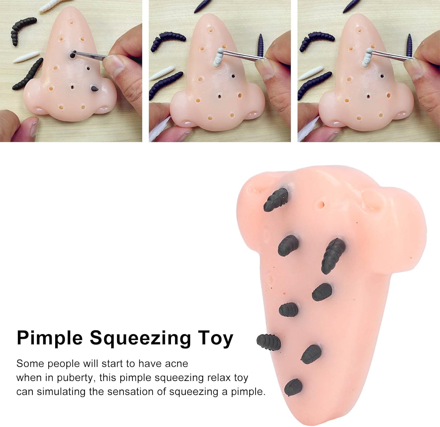 Asixxsix Pimple Popping Toy, Stress Relive Funny Nose Shaped Popping ...