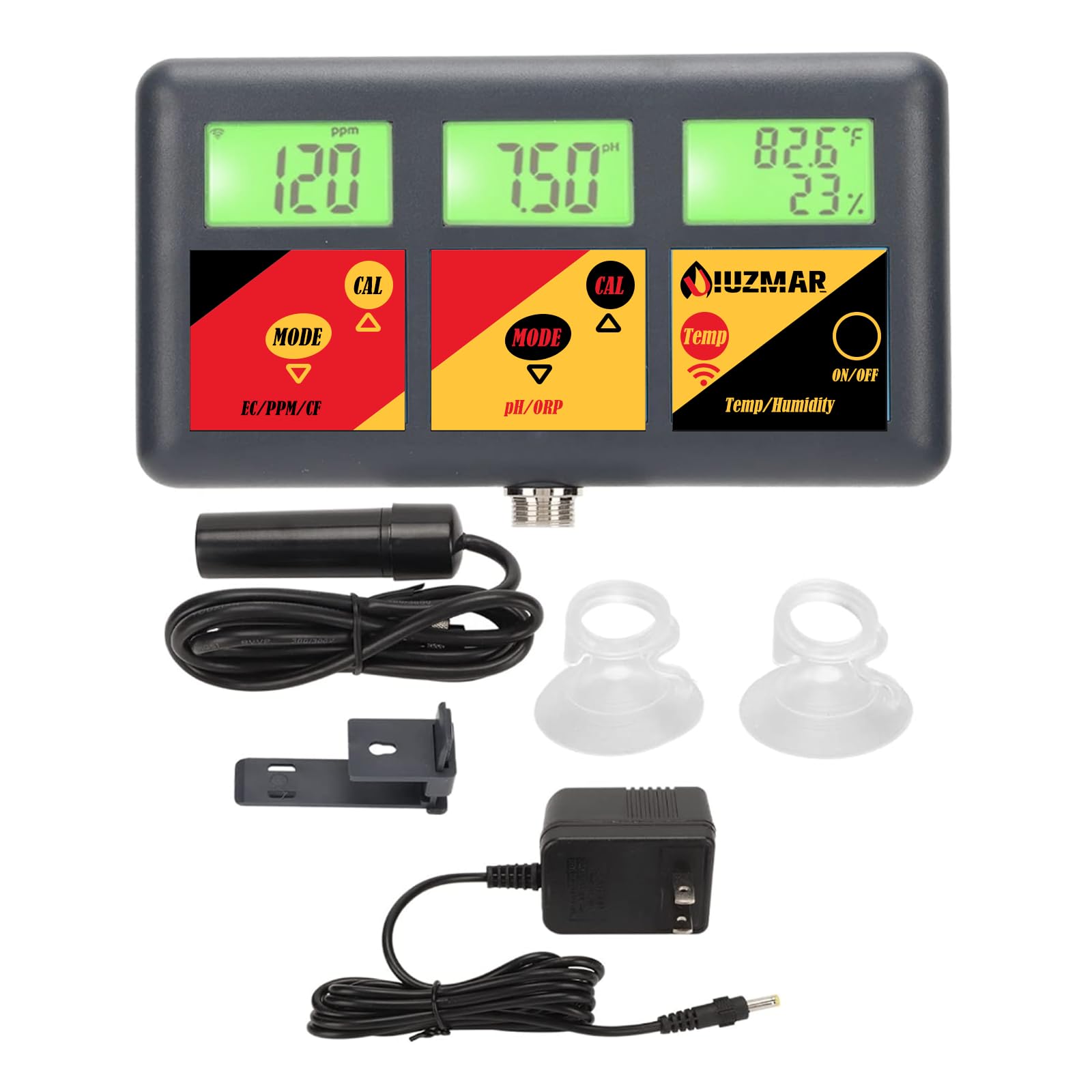 Snapklik.com : UIUZMAR pH EC TDS Continuous Monitor pH ORP Meter For Home Growers