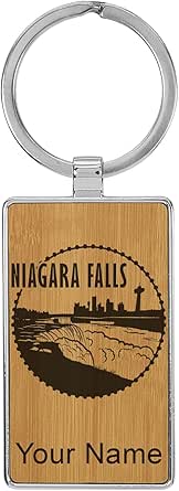 Amazon.com: LaserGram Rectangle Keychain, Niagara Falls, Personalized ...