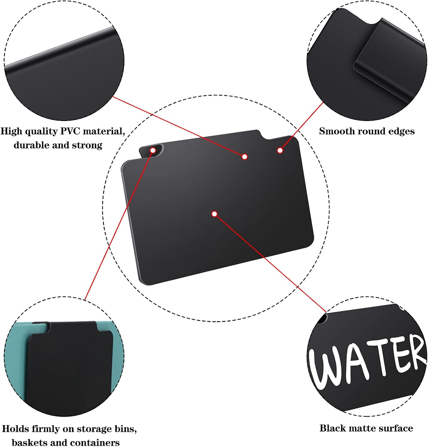 16 Pieces Plastic Basket Bin Labels Clip on Removable Baskets Label ...