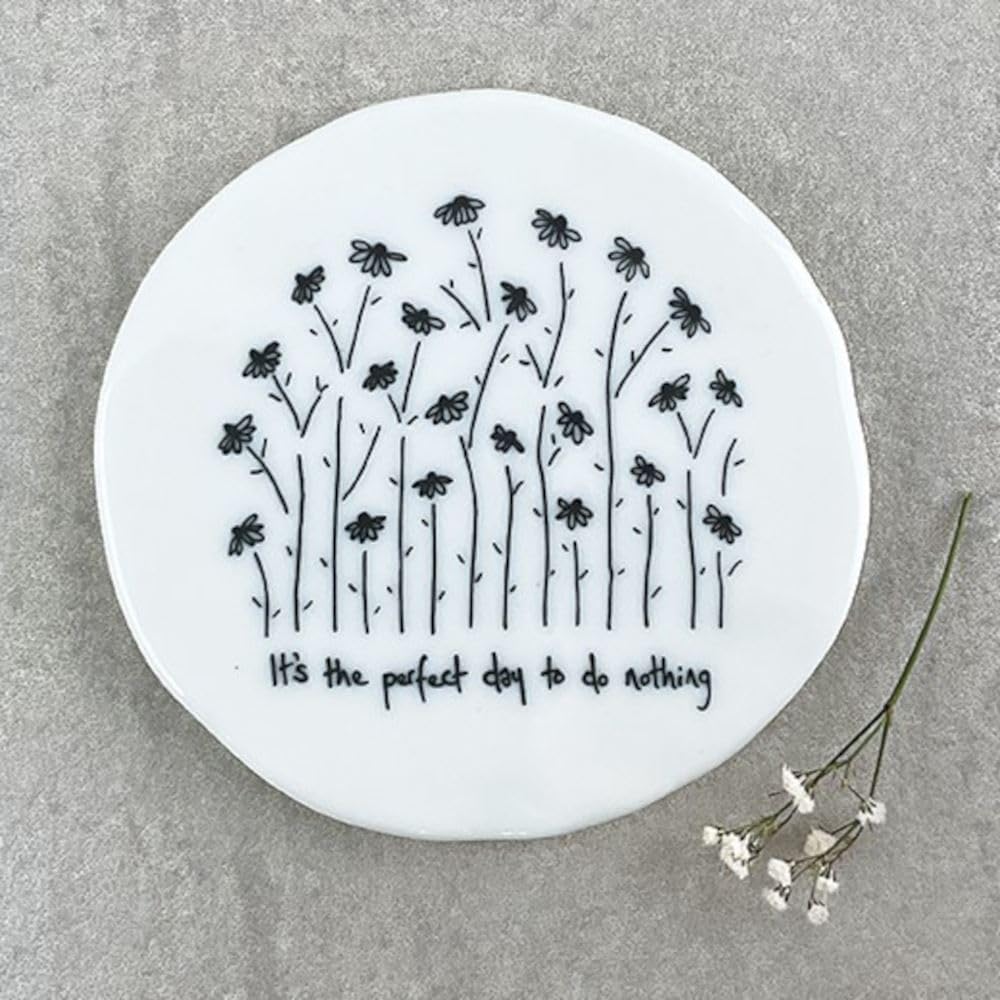 East of India Porcelain Coaster 'Perfect Day to do Nothing' | Kitchen ...
