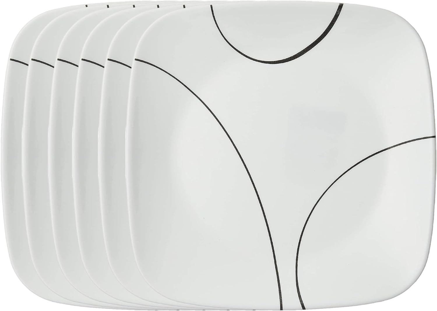 Corelle Square Simple Lines Lunch Plate Set, 6 Pack : Amazon.ca: Home