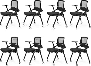 Amazon.com: FYLICA Foldable Office Chair Set of 8 with PU Wheels and ...