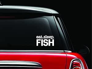 Amazon.com - Eat Sleep Fish Decal Vinyl Sticker|Cars Trucks Vans Walls ...