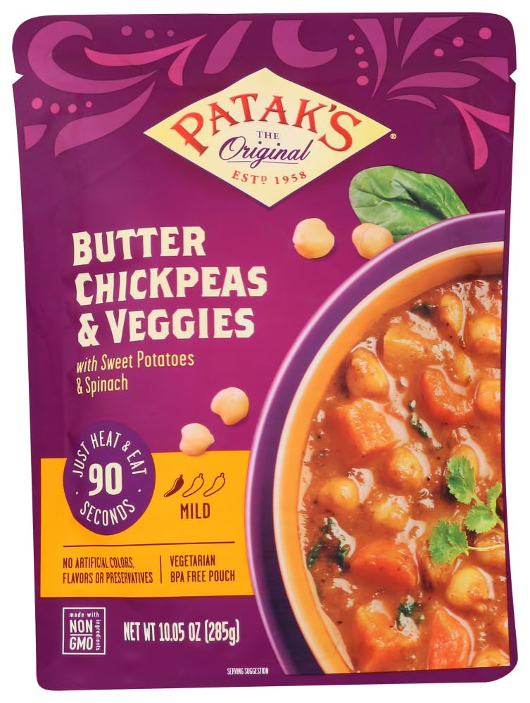 Amazon.com: Patak's - Ready To Eat Vegetarian Meals, (4 Pack) (Butter ...