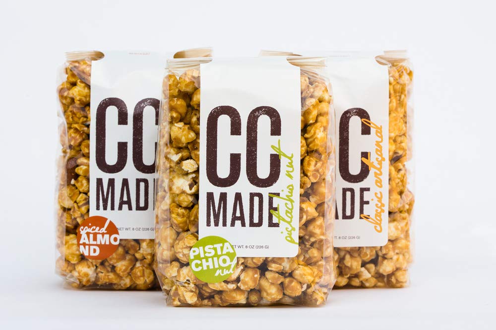 Amazon.com: CC Made Caramel Popcorn - Classic Artisanal, Pistachio Nut ...