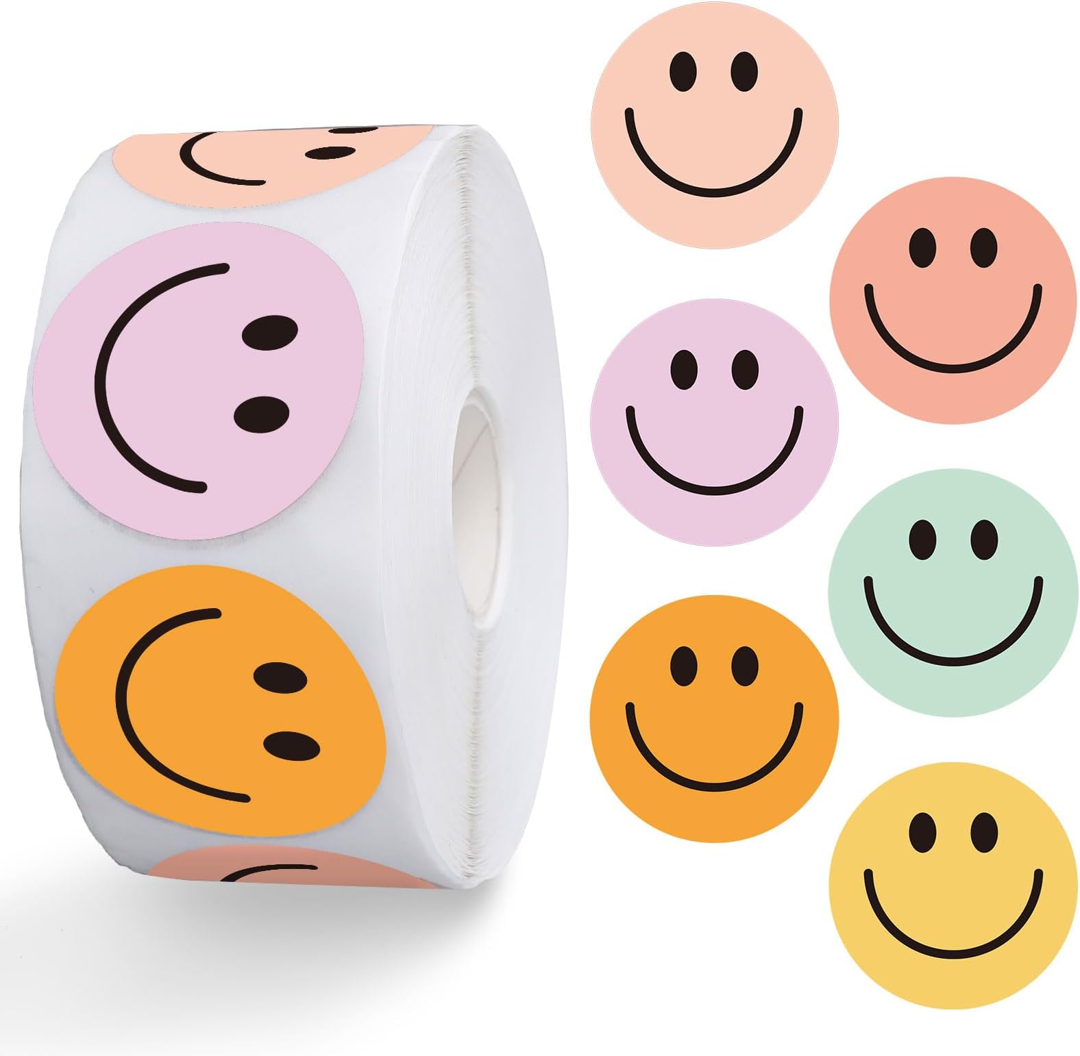 Amazon.com : Whaline 1000Pcs Preppy Funny Face Stickers Roll Pink Happy ...